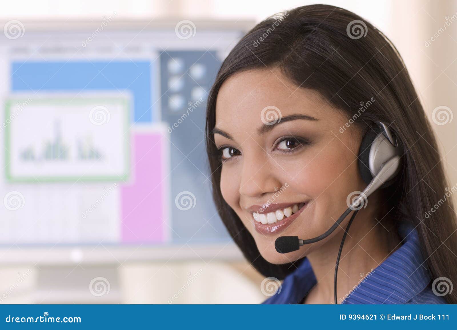 Smiling Customer Service Rep Stock Image - Image of customer, phone ...