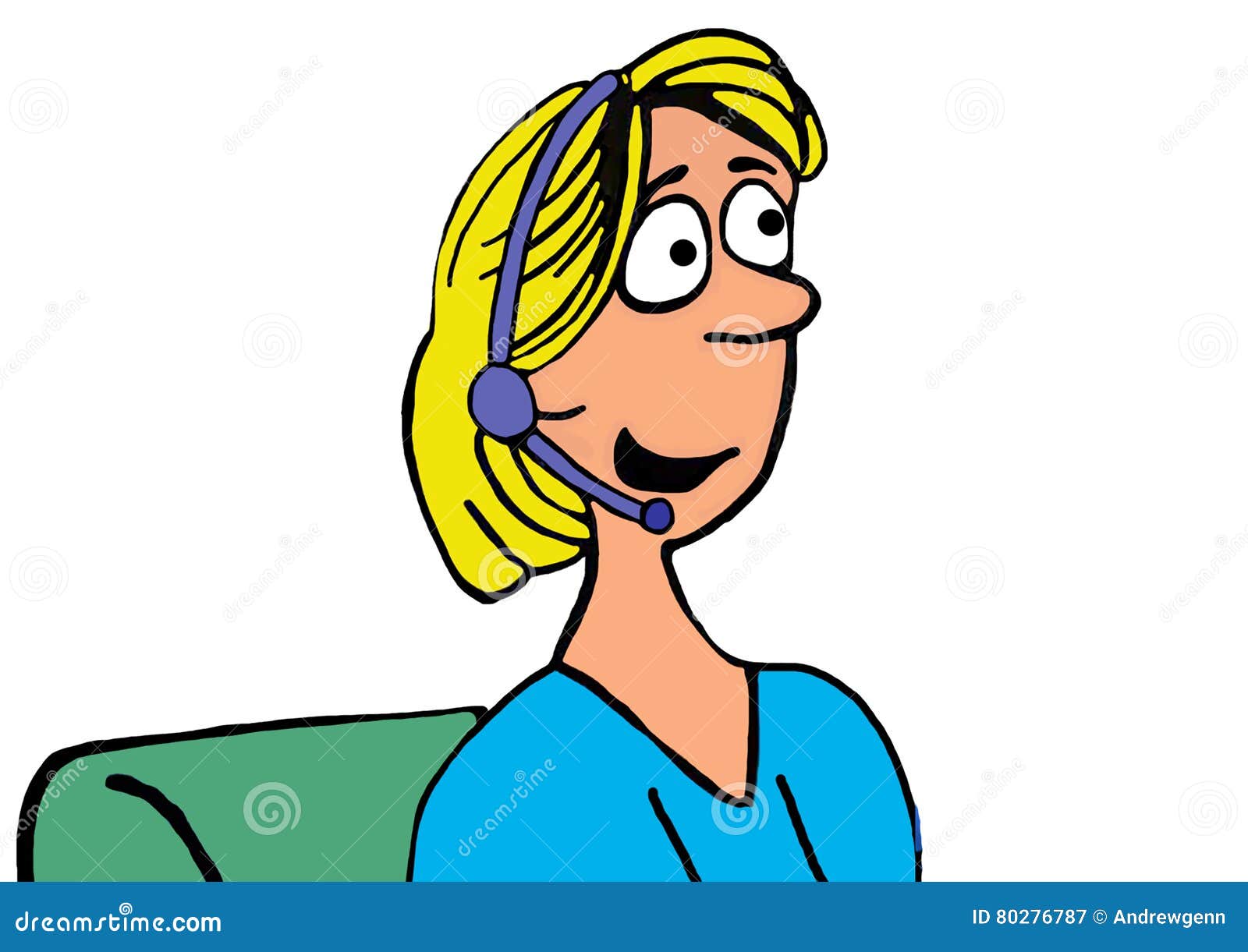Smiling Customer Service Rep Stock Illustration - Illustration of ...