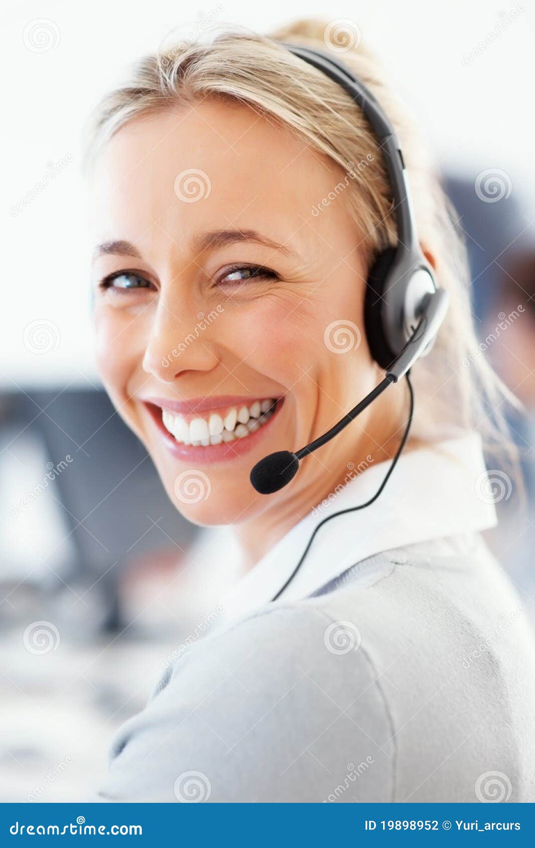 Smiling Customer Service Representative Stock Photo - Image of beauty ...