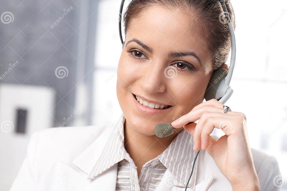 Smiling Customer Service Representative Stock Image - Image of elegance ...
