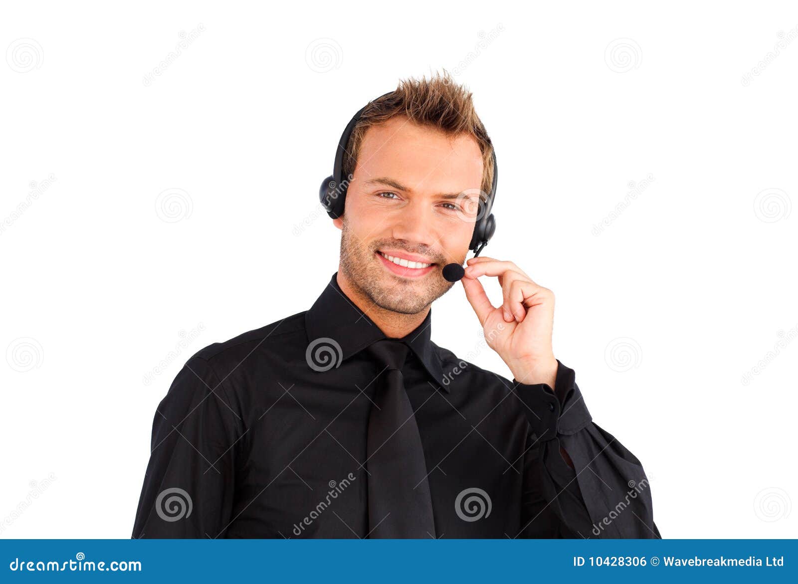 Smiling Customer Service Representative Man Stock Photo - Image of ...