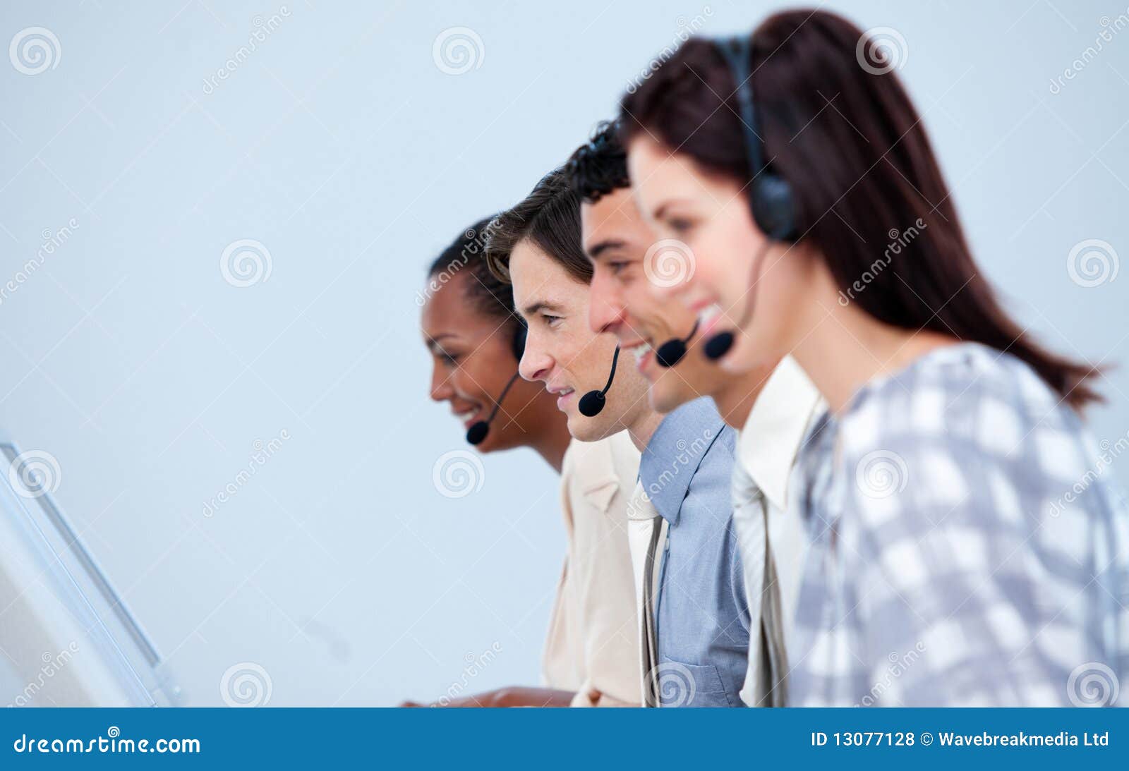 Smiling Customer Service Representatives Stock Photo - Image of ...