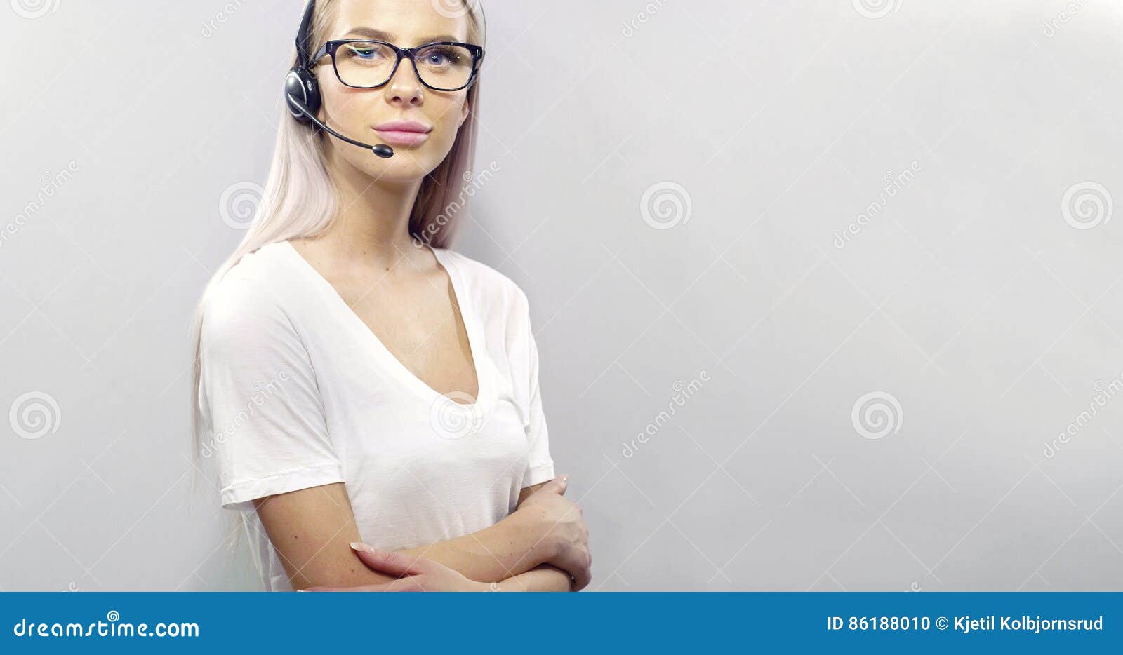 Smiling Customer Service or Support Representative with Headset Stock ...