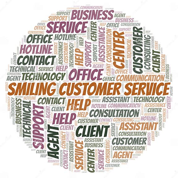 Smiling Customer Service Word Cloud Stock Illustration - Illustration ...