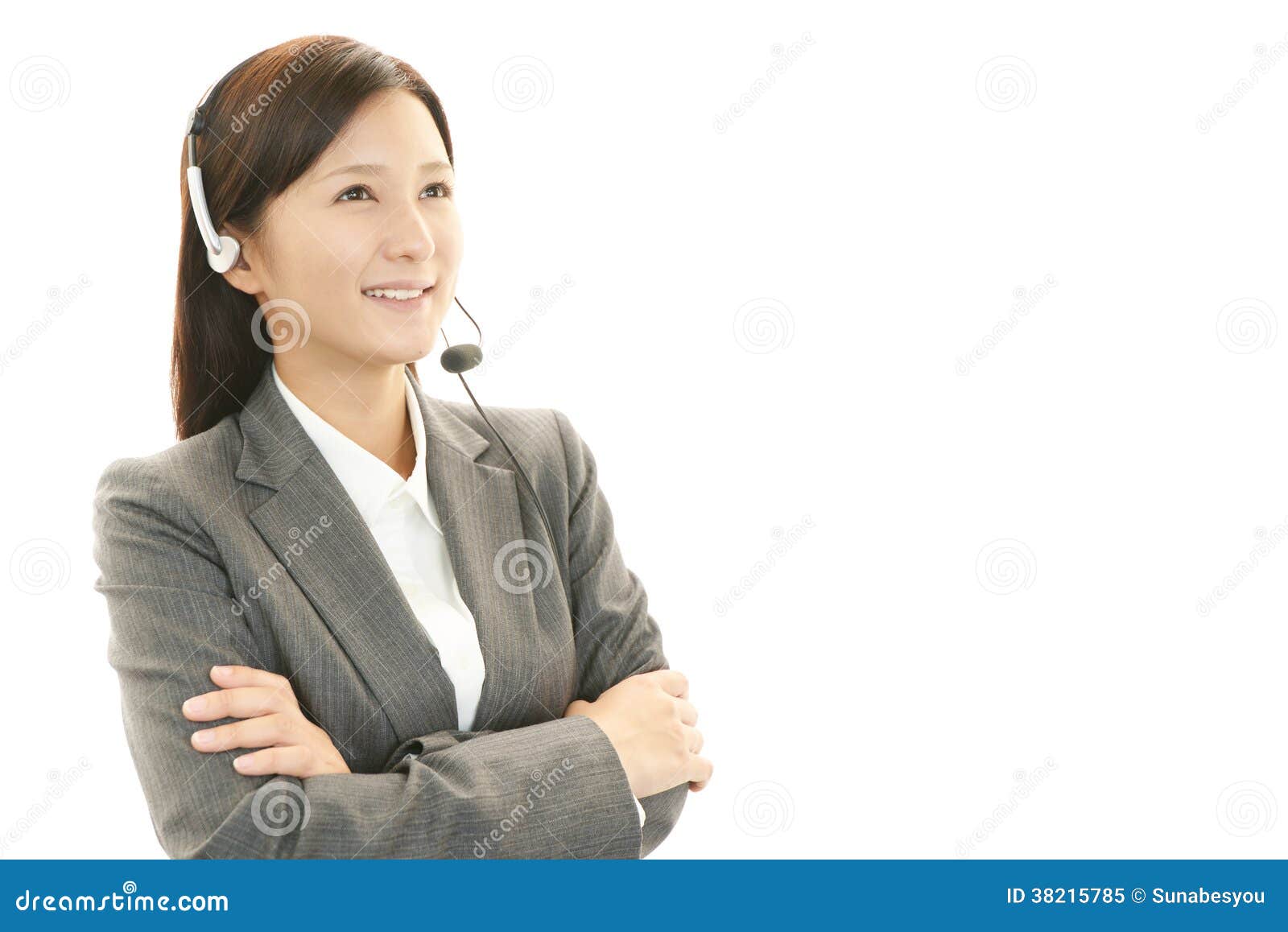 Smiling Customer Services Operator Stock Image - Image of communicate ...