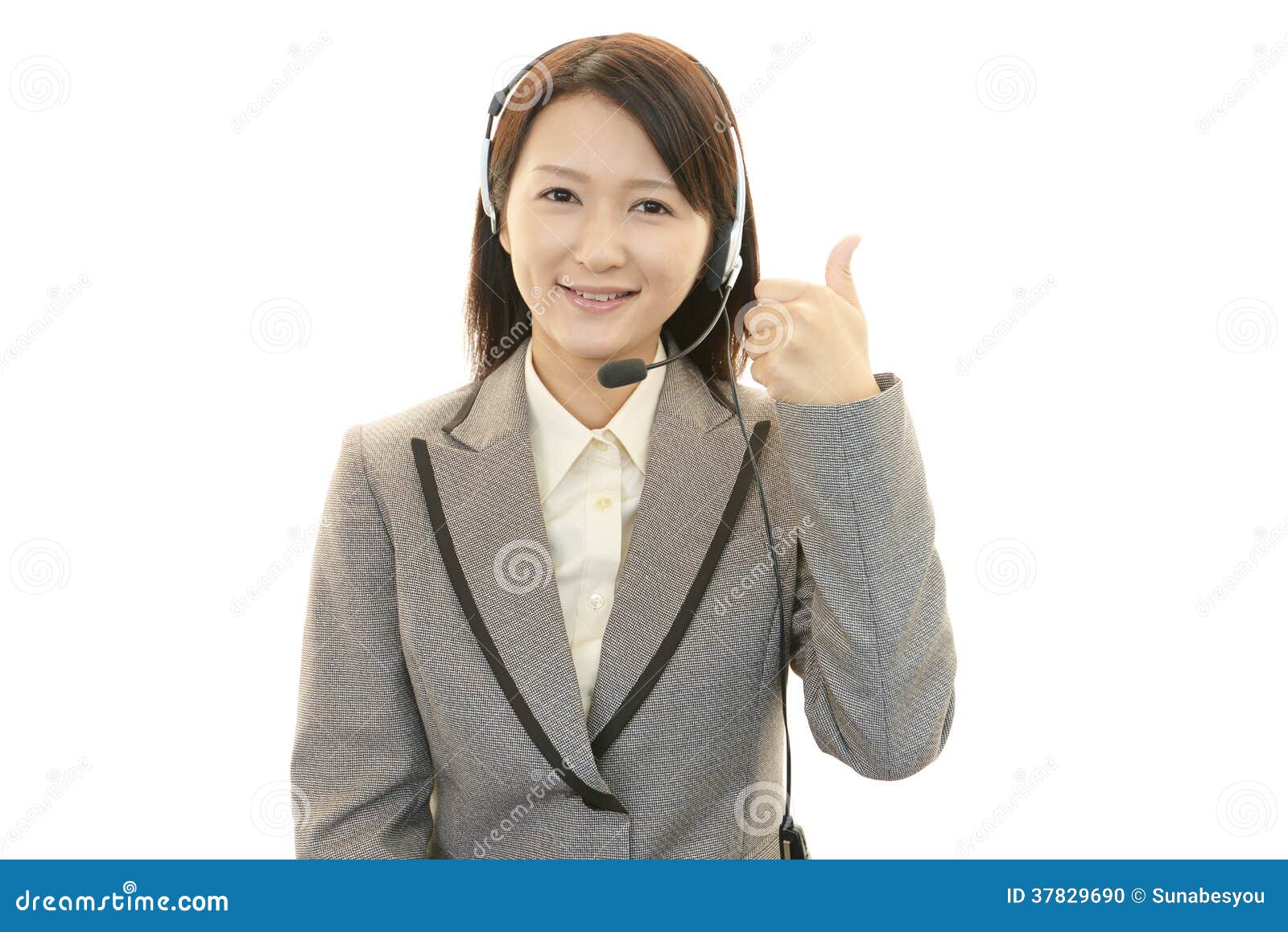 Smiling Customer Services Operator Stock Photo - Image of desk, female ...