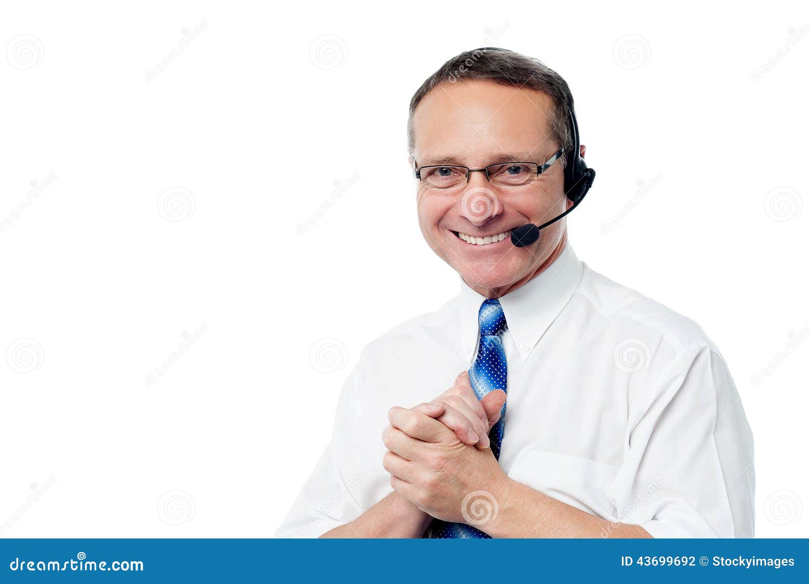 Smiling Customer Support Executive Stock Photo - Image of help, elderly ...