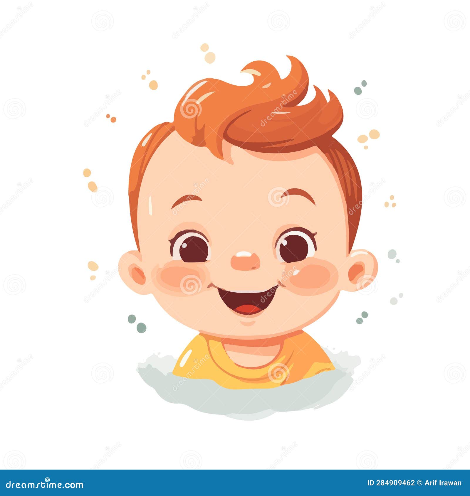 Smiling Cute Baby Face Vector Art Stock Illustration - Illustration of ...