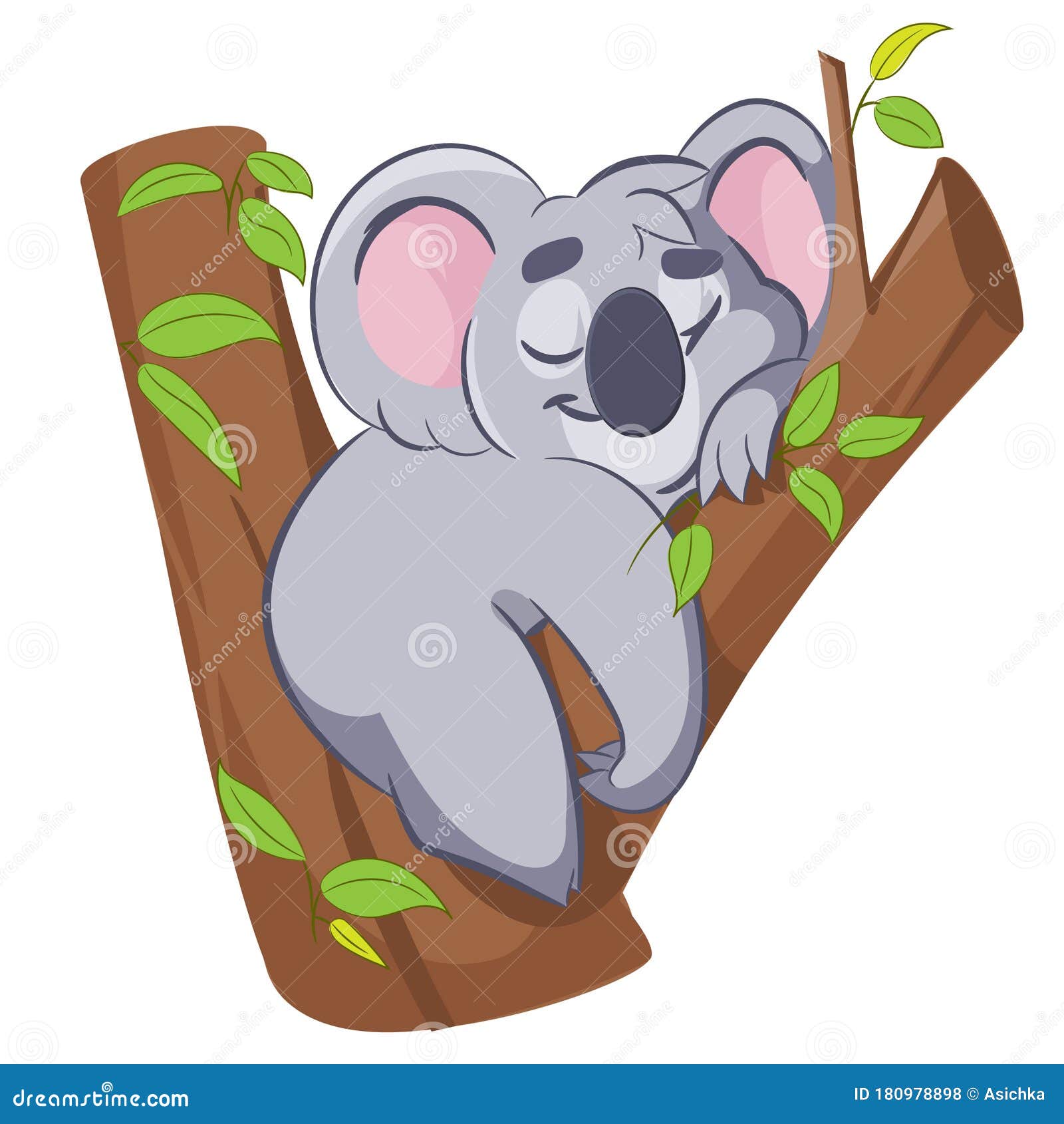 Koala Cartoon On Tree