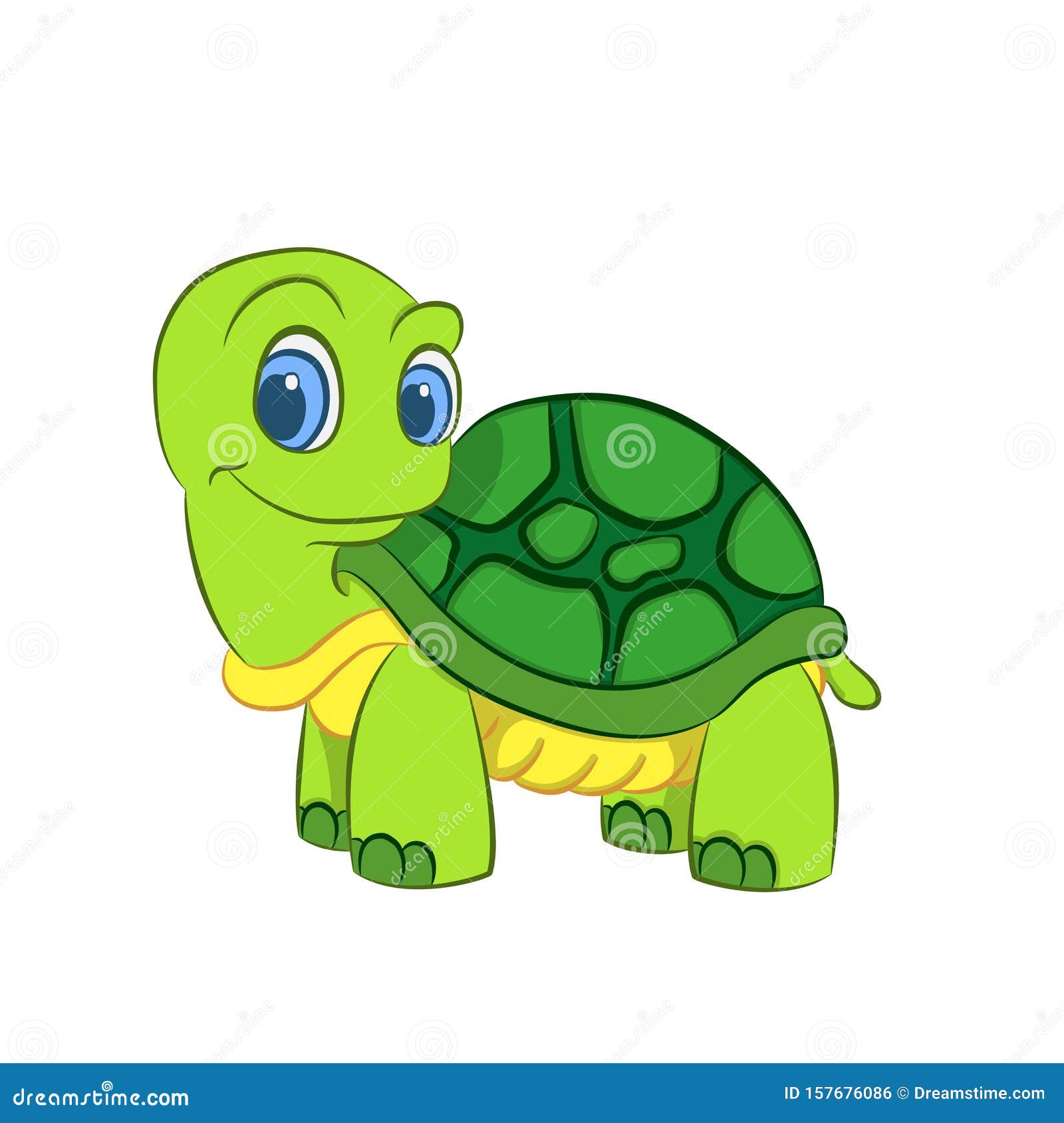 Smiling Cute Cartoon Turtle Stock Vector - Illustration of vector ...