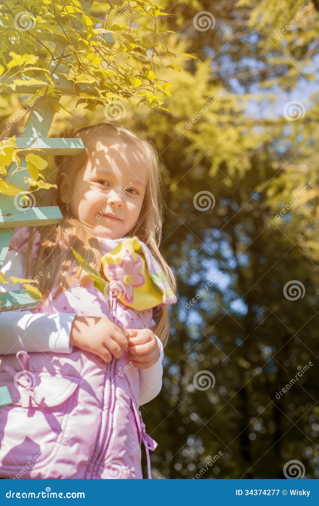 Smiling Cute Girl Posing Looking at Camera Stock Image - Image of ...