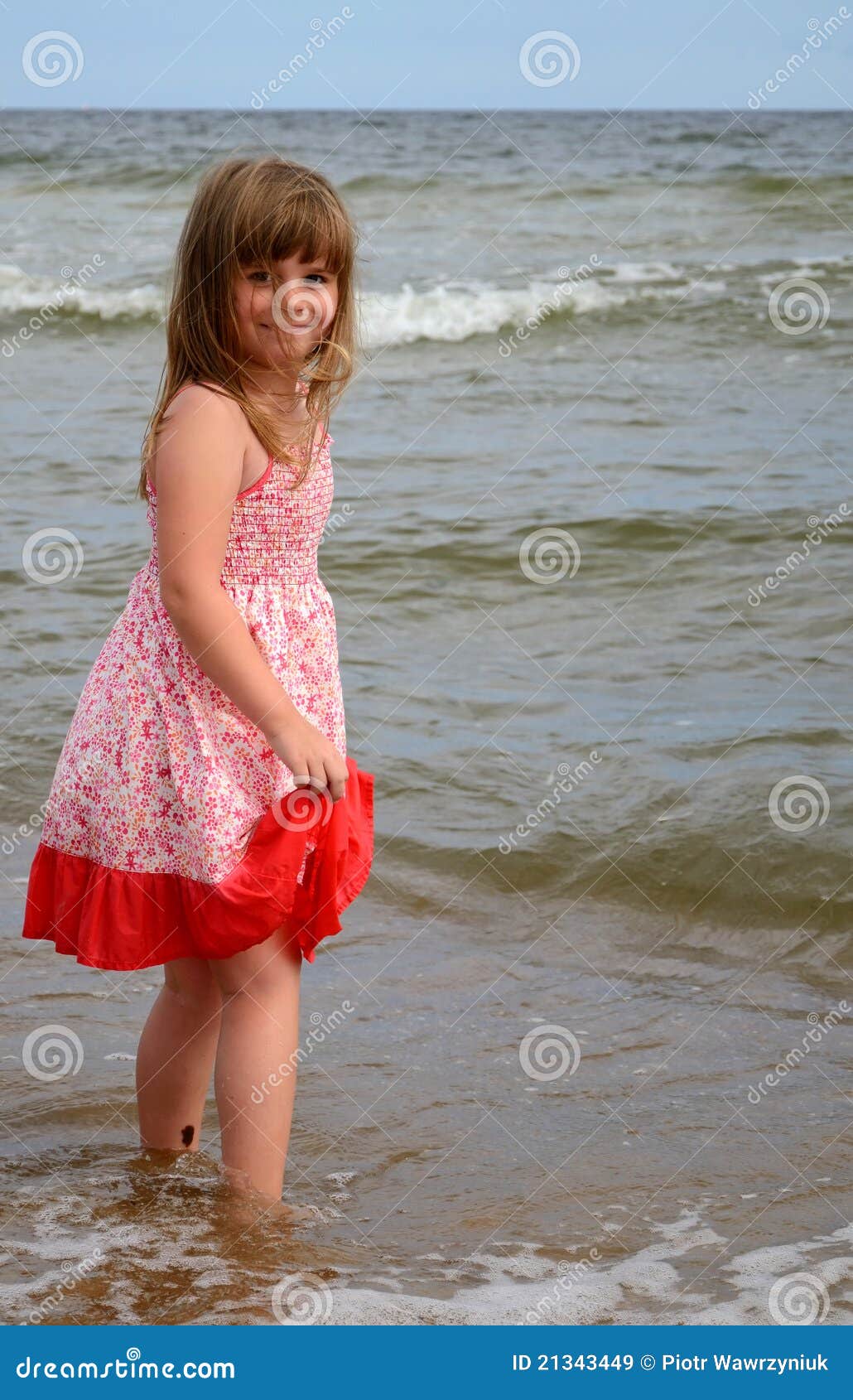 Smiling cute girl in water stock image. Image of suit - 21343449