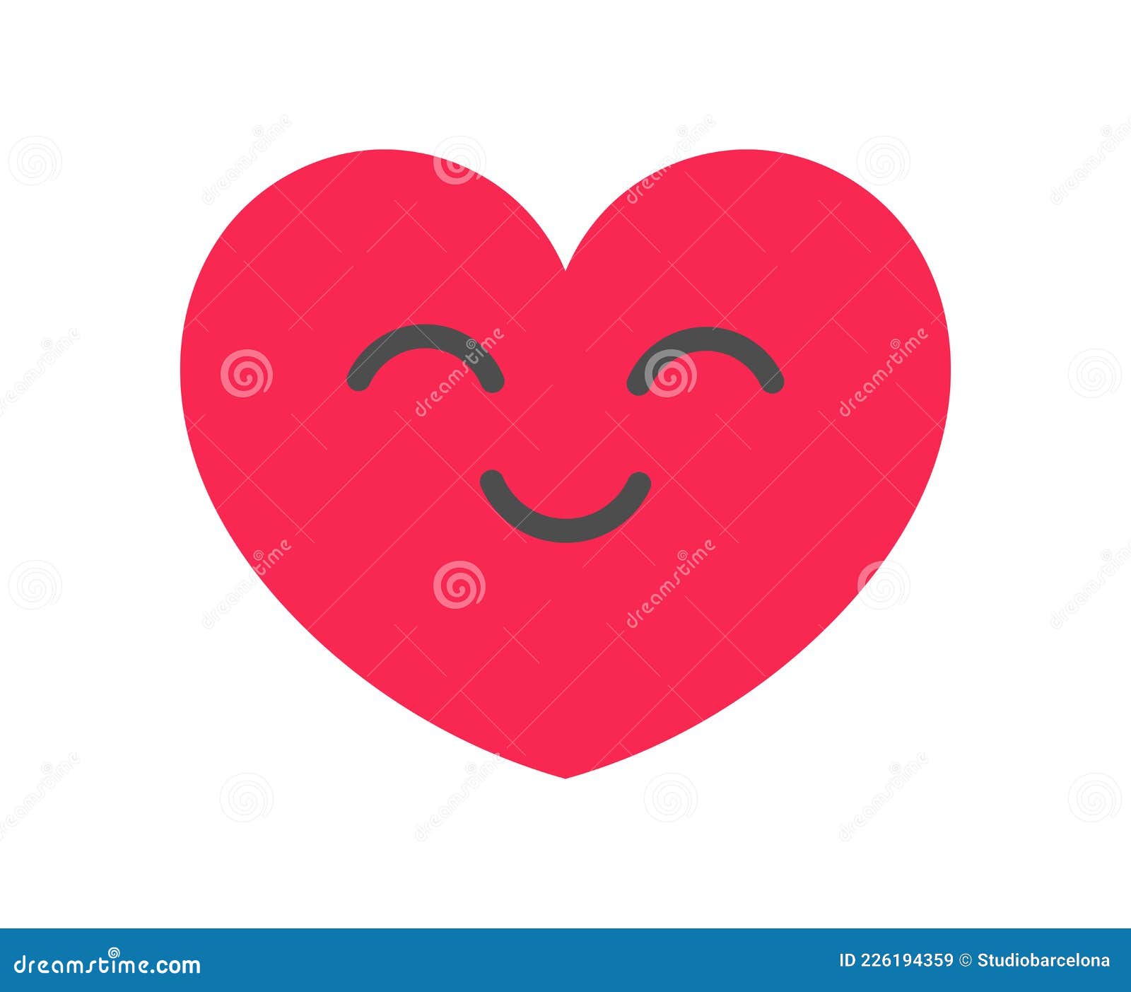 Smiling cute heart icon stock vector. Illustration of symbolic - 226194359