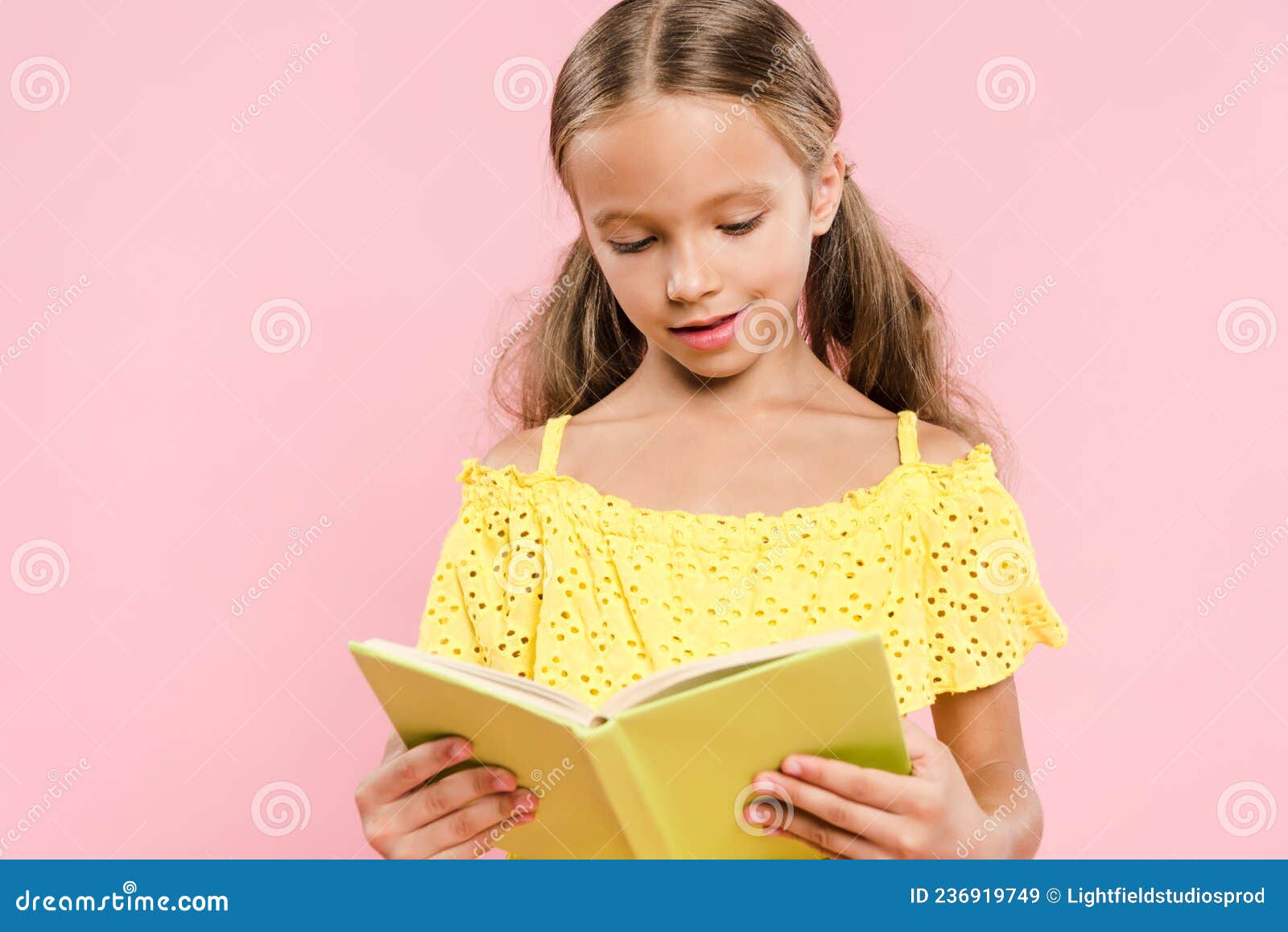 Smiling and Cute Kid Reading Book Stock Image - Image of reading ...