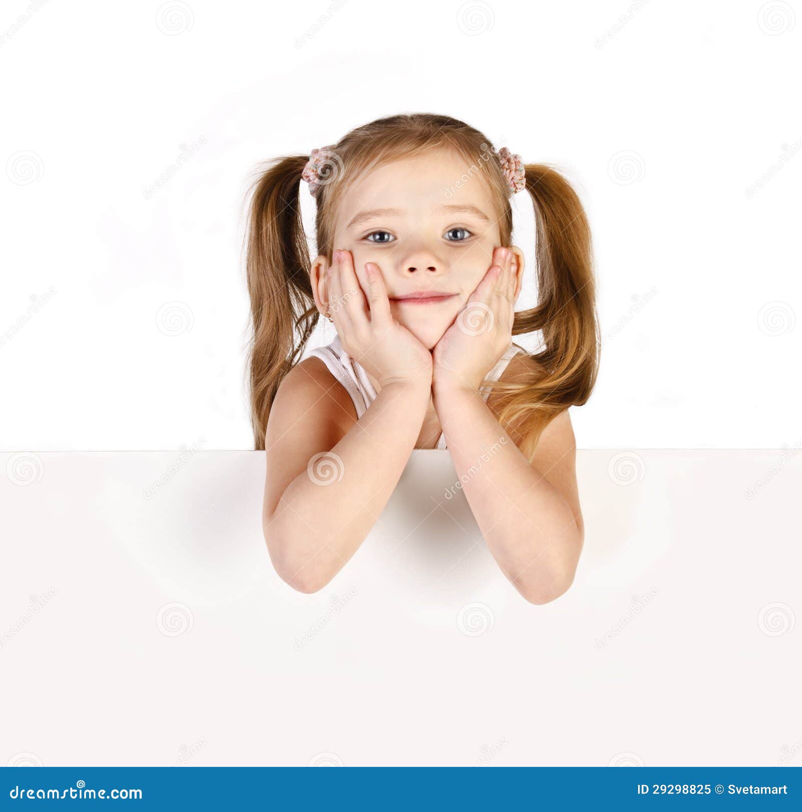Smiling Cute Little Girl Isolated Stock Image - Image of childhood ...
