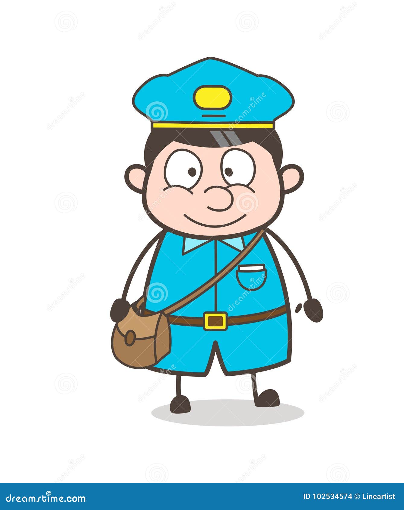 Smiling Cute Young Postboy Character Stock Illustration - Illustration ...