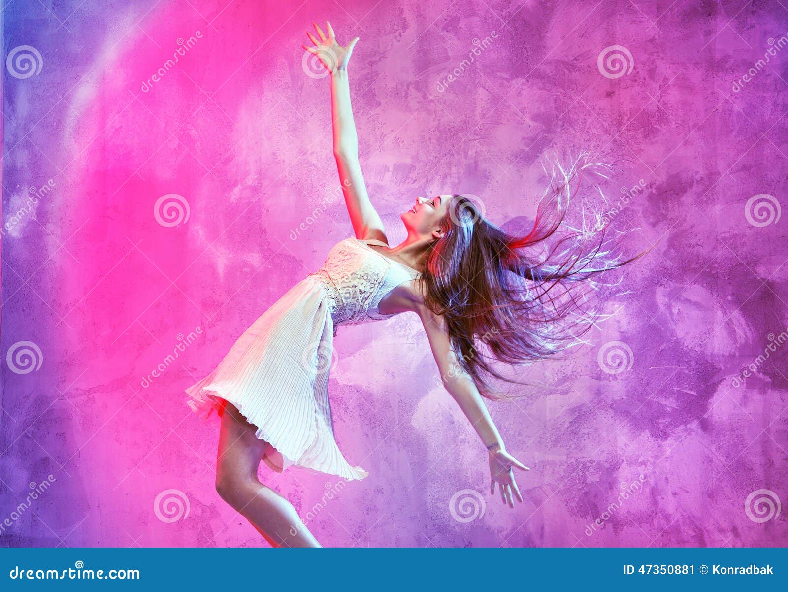 Smiling Dancer on the Dance Floor Stock Image - Image of beautiful ...