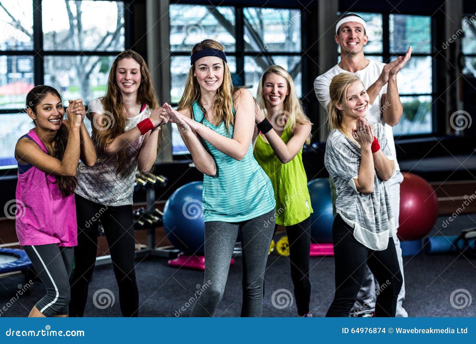 Smiling Dancer Group Posing Together Stock Photo - Image of attractive ...