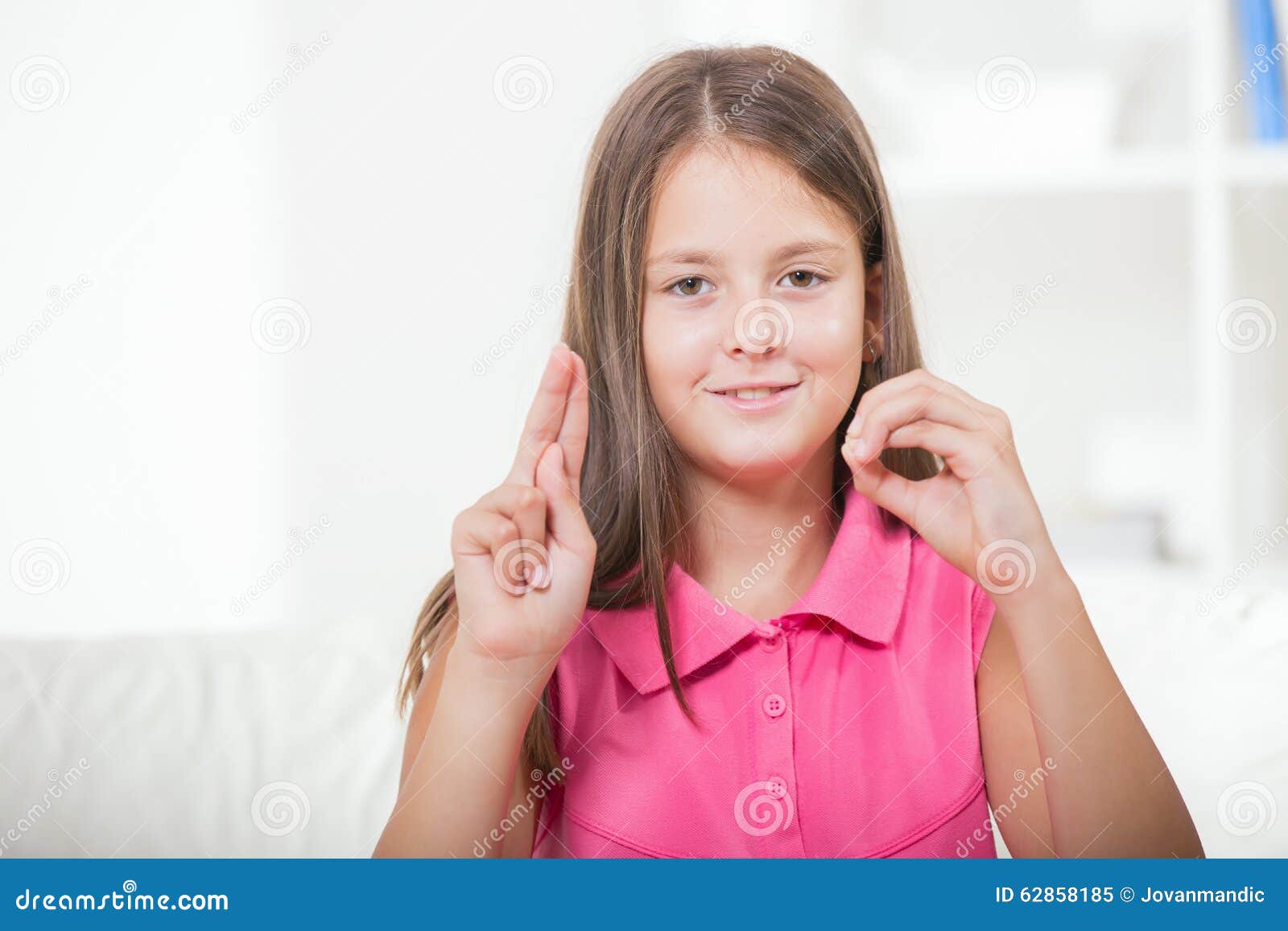 Smiling Deaf Girl Using Sign Language Stock Image - Image of digital ...