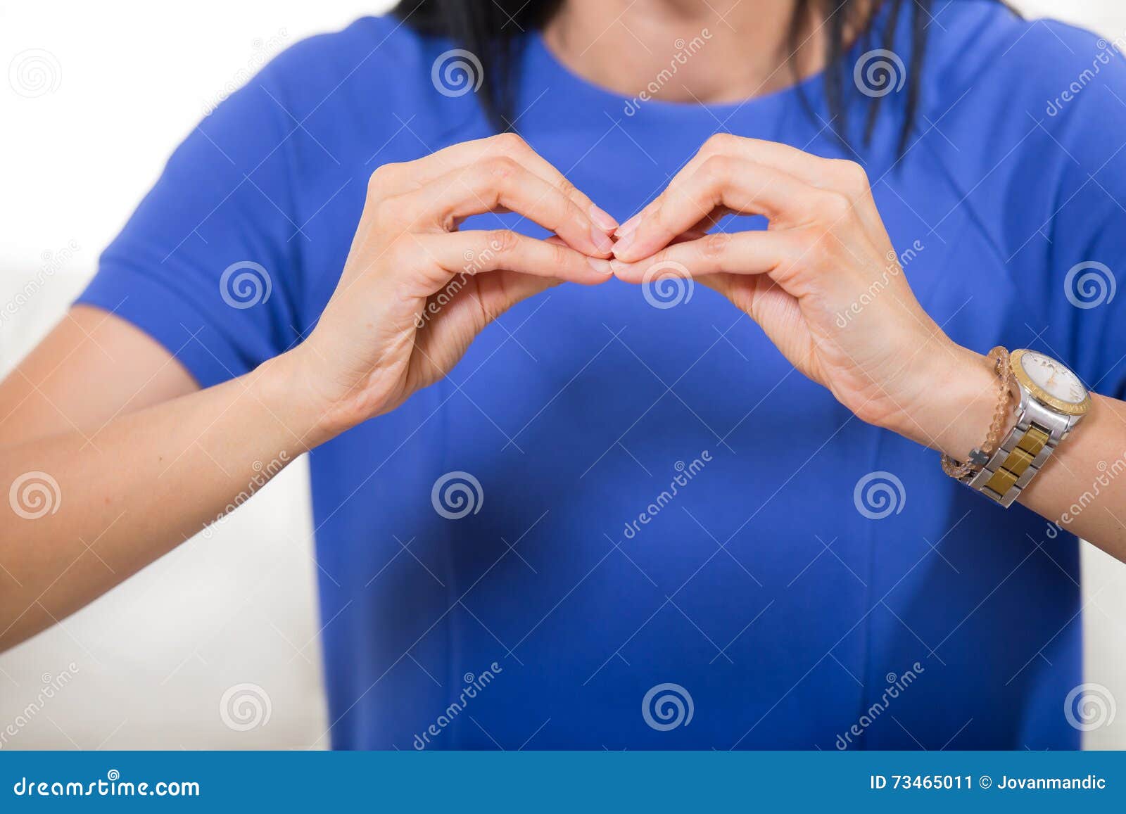 Smiling Deaf Girl Learning Sign Language Stock Photography ...