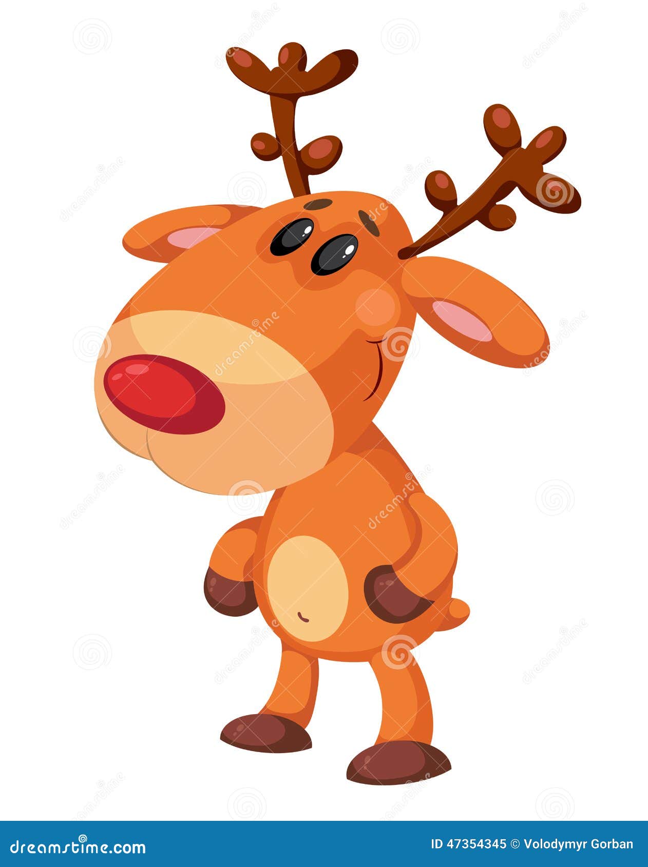 Smiling deer stock vector. Illustration of antlers, smile - 47354345