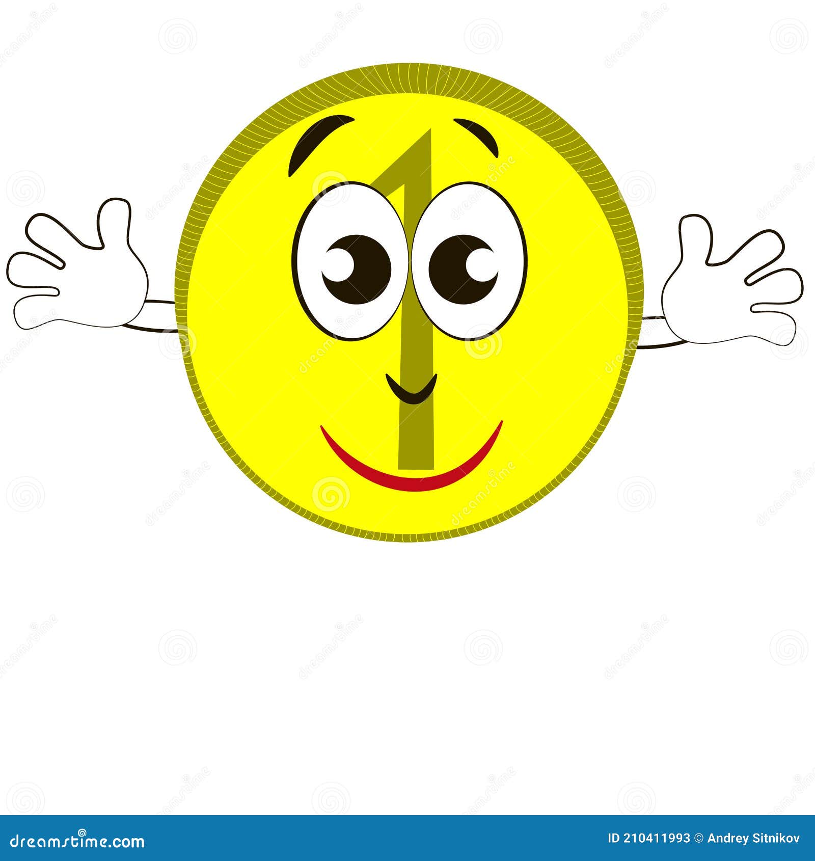 Smiling Coin of Face Value. Stock Vector - Illustration of face, vector ...