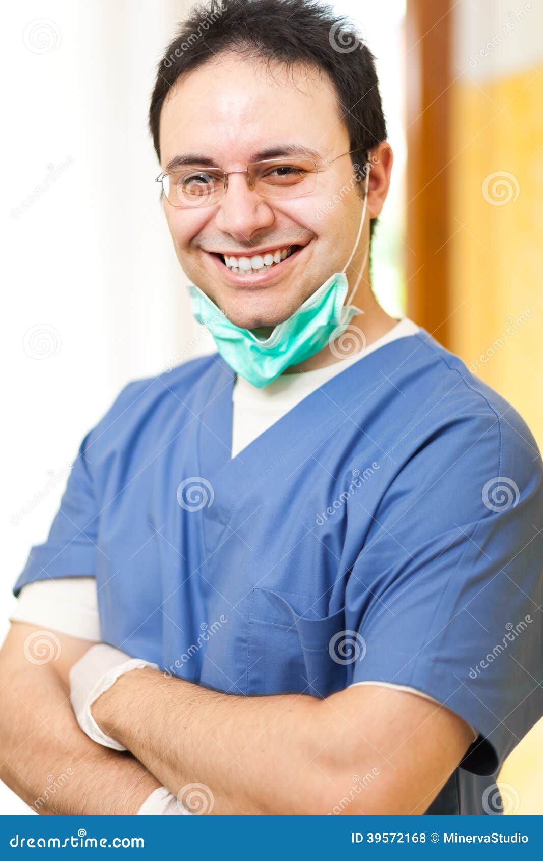 Smiling Dentist in His Studio Stock Photo - Image of medicine, medic ...