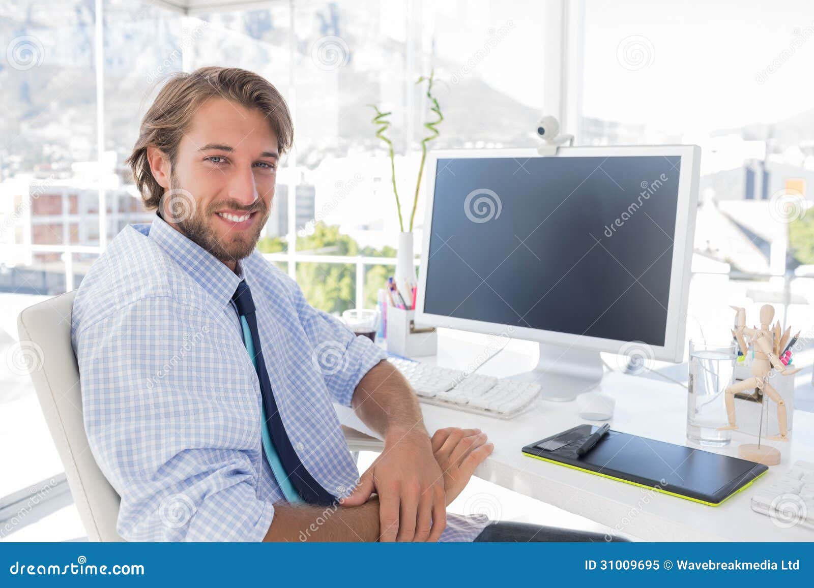 Smiling Designer Speaking With Clients About Colour Chart Stock Image ...