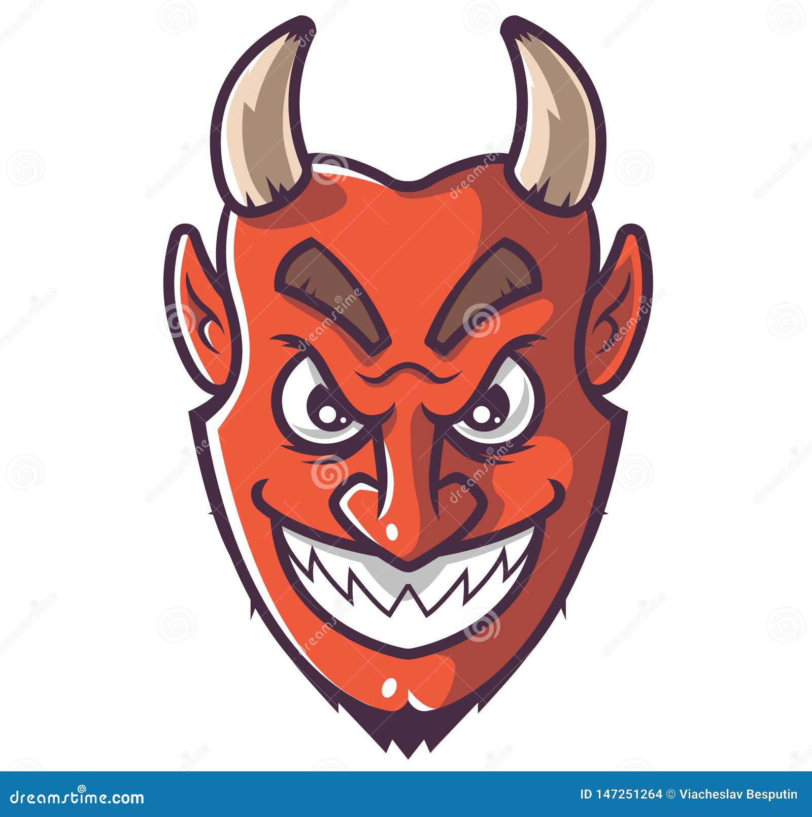 Smiling devil face stock vector. Illustration of environment - 147251264