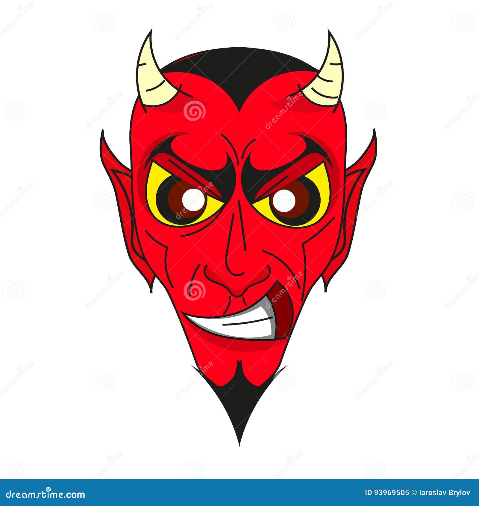 Smiling devil Head stock vector. Illustration of head - 93969505