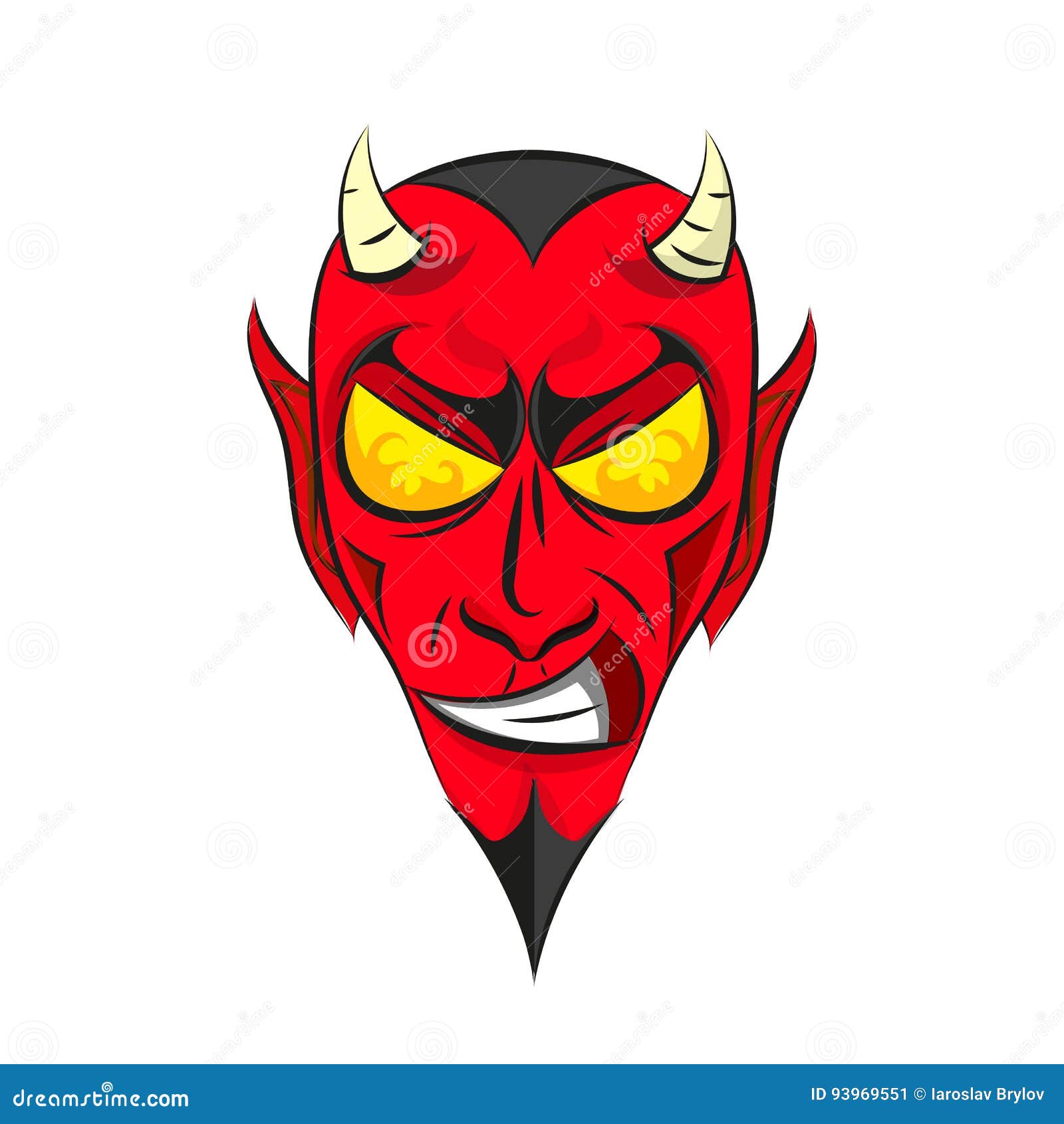 Smiling devil Head stock vector. Illustration of head - 93969551