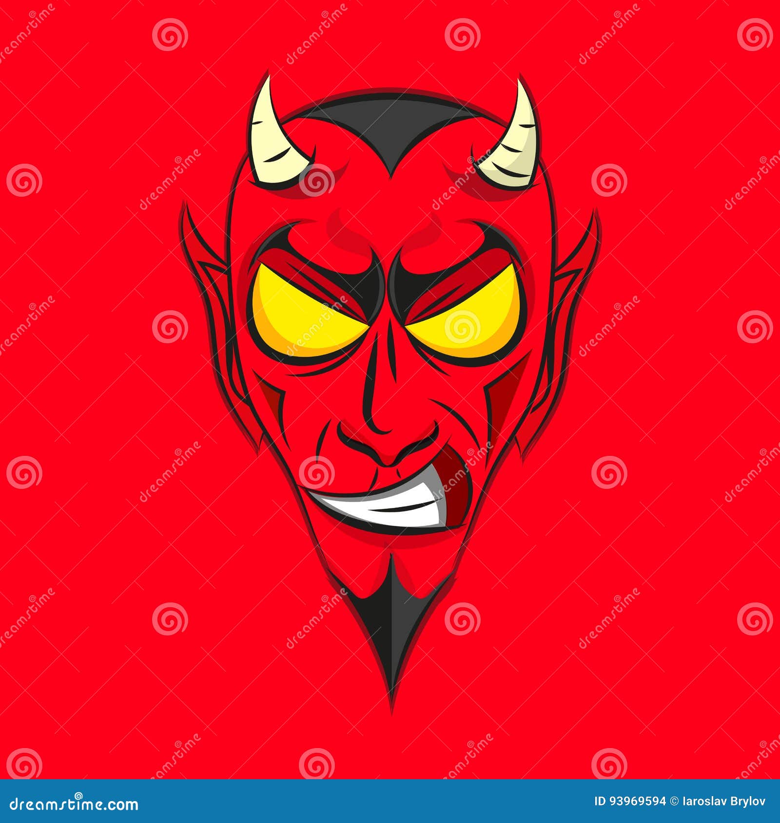 Smiling devil Head stock vector. Illustration of gang - 93969594