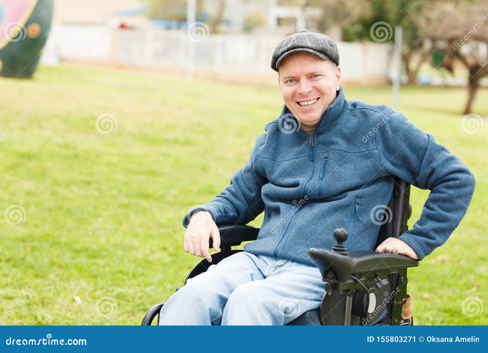 Smiling disabled man stock image. Image of activity - 155803271