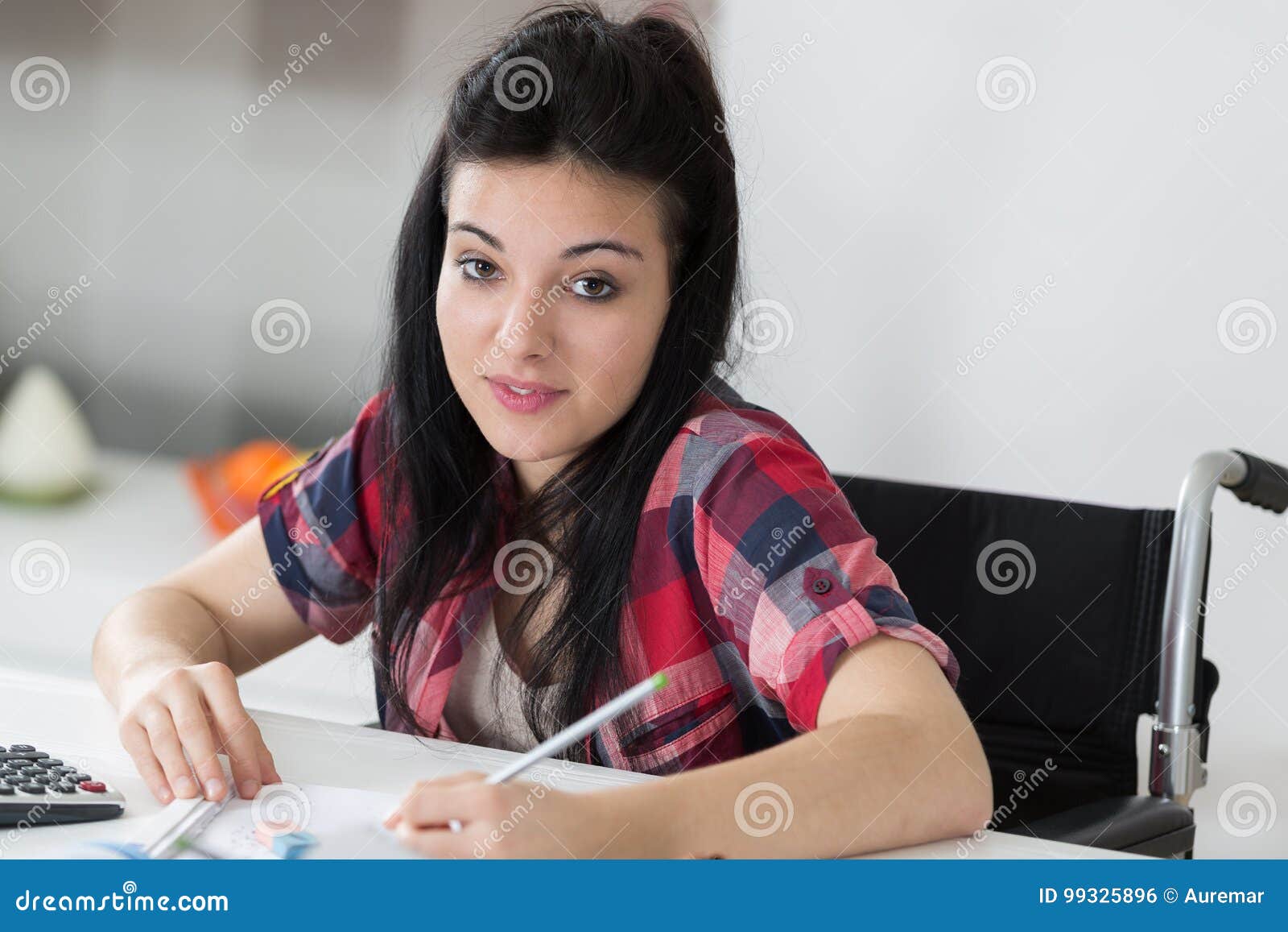 Smiling Disabled Student in Library at University Stock Photo - Image ...