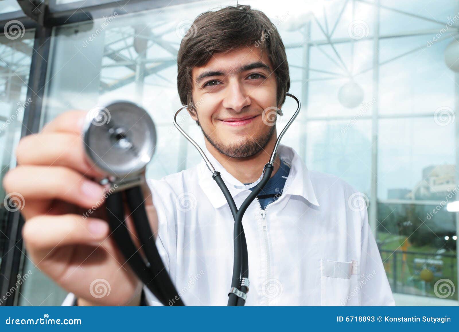 Smiling doctor stock image. Image of close, clinic, coat - 6718893