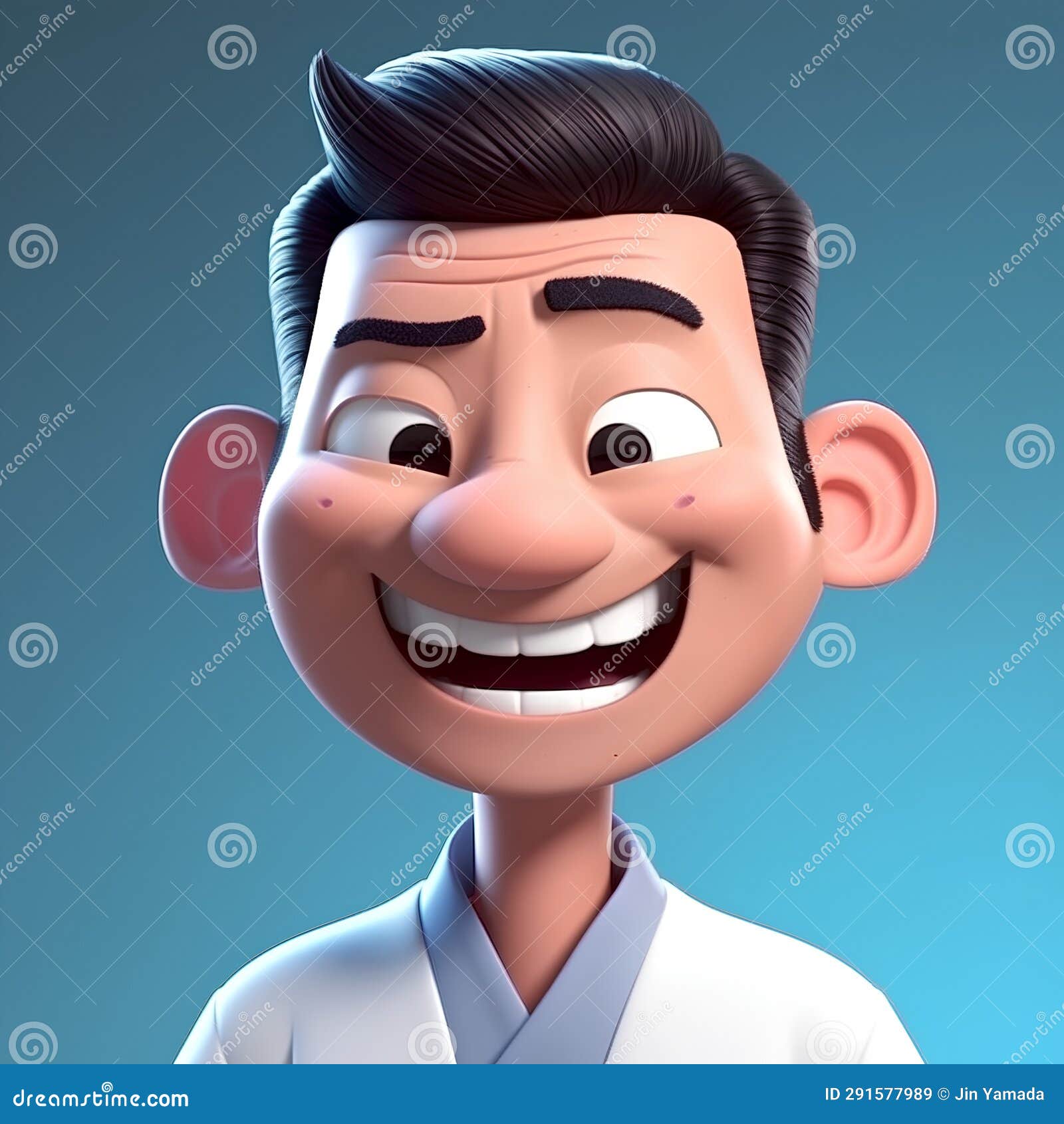 Smiling Doctor on Blue Background. 3d Render. Cartoon Character Stock ...
