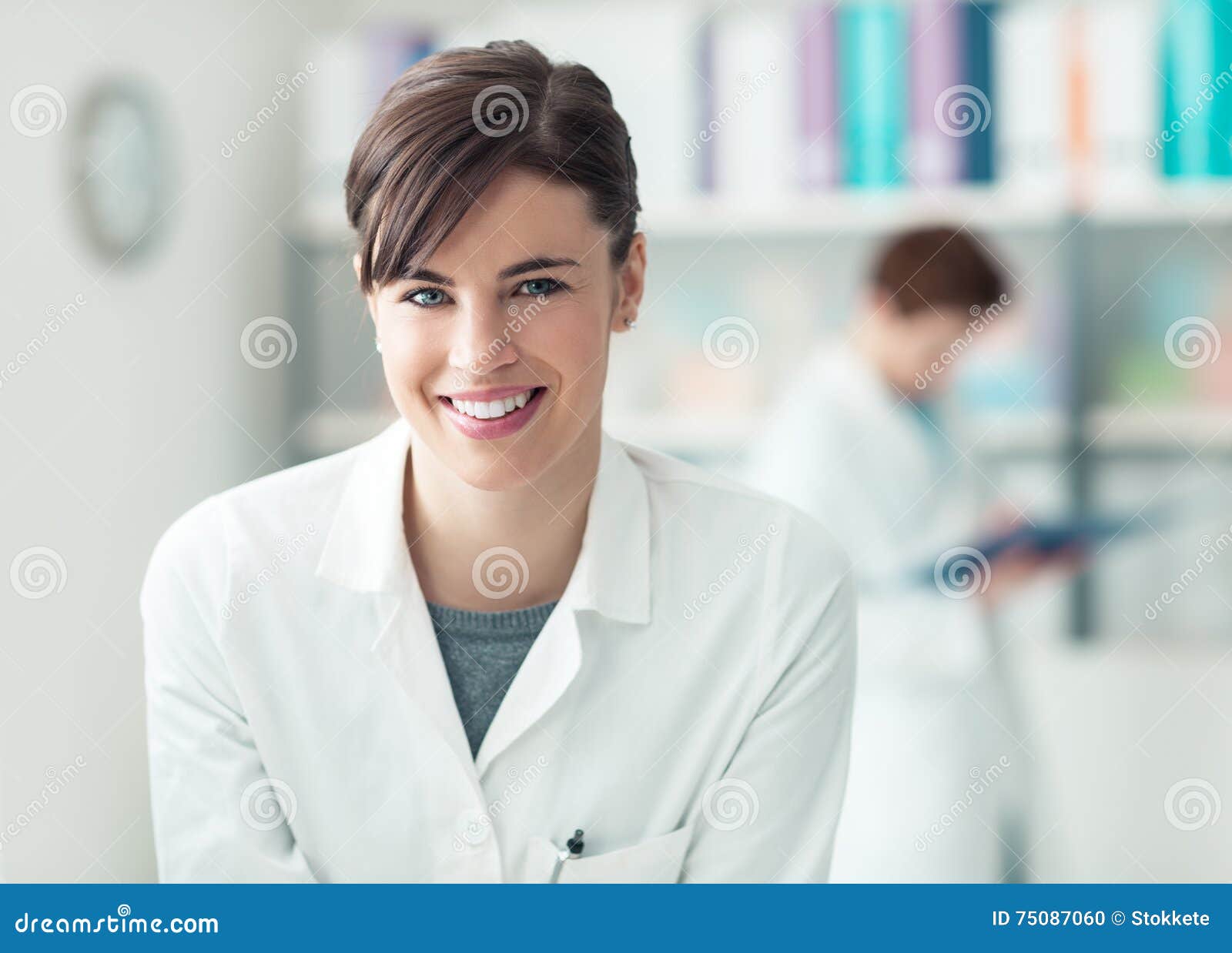Smiling Doctor at the Clinic Stock Photo - Image of expertise, coat ...