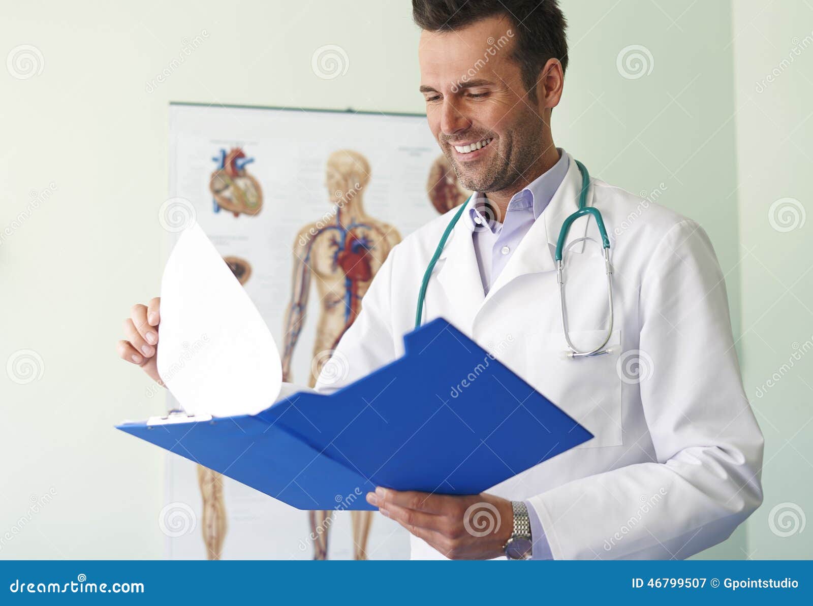 Smiling Doctor at His Office Stock Image - Image of male, expertise ...