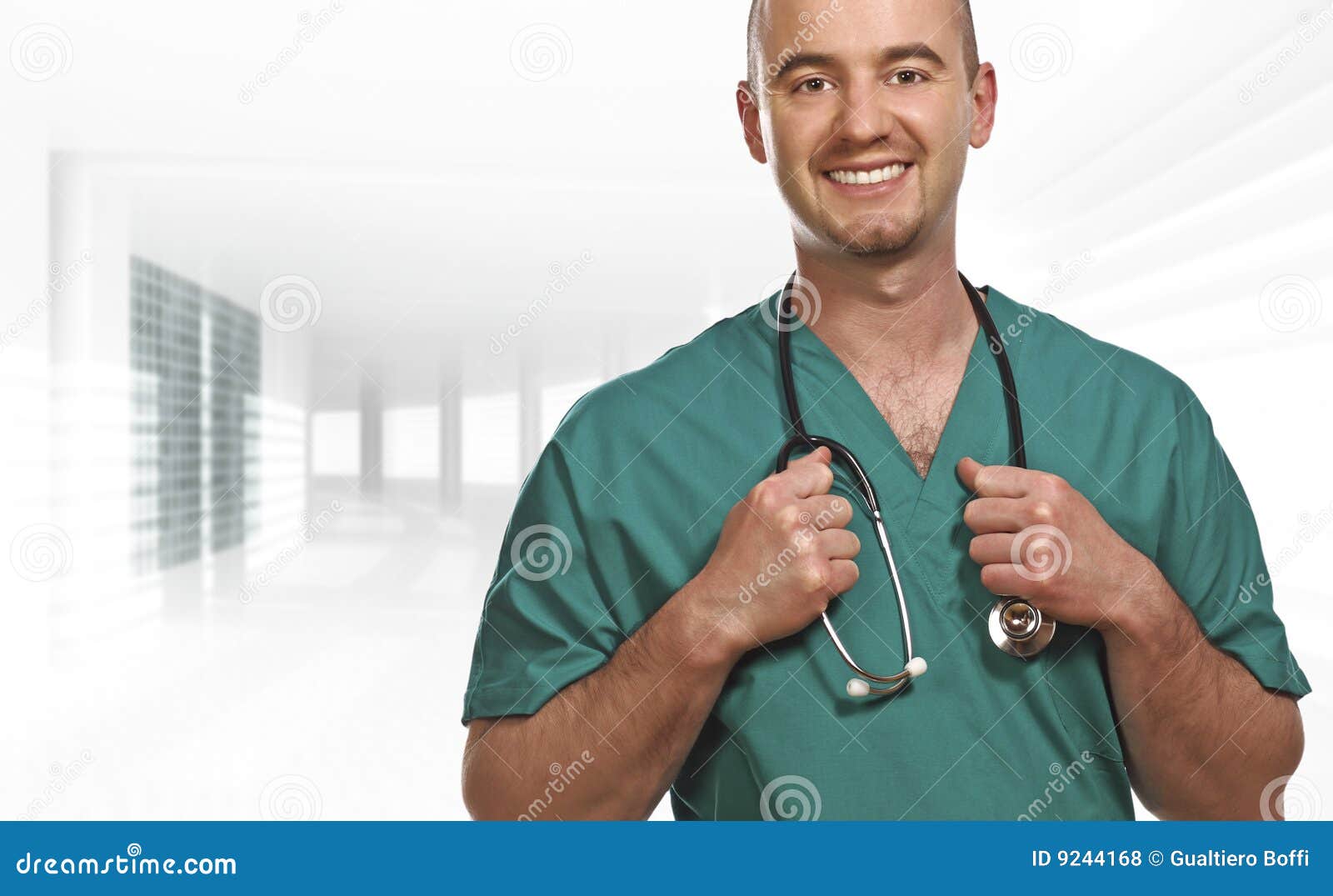 Smiling doctor indoor stock photo. Image of coat, medical - 9244168