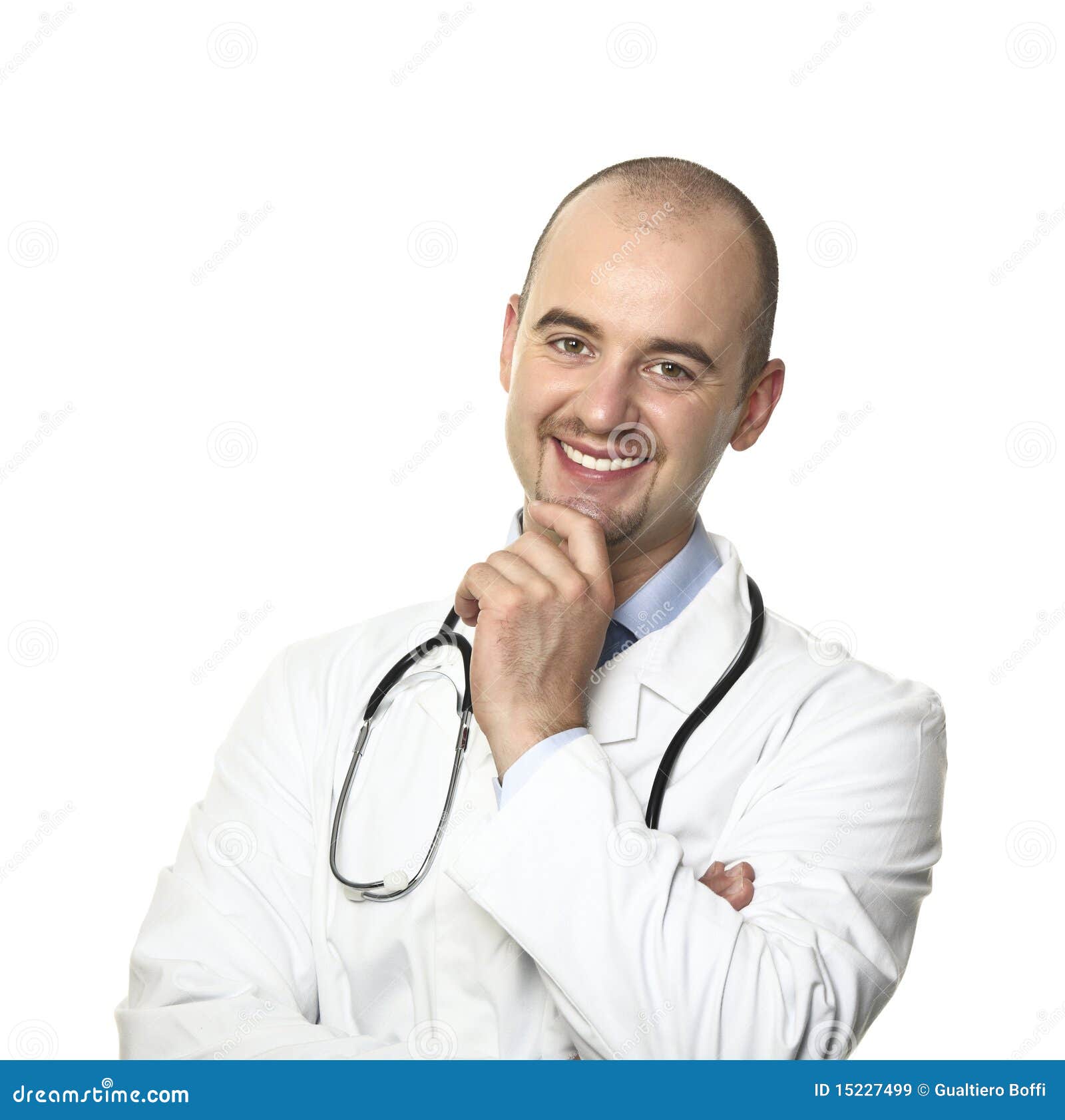 Smiling Doctor Isolated on White Stock Image - Image of health ...