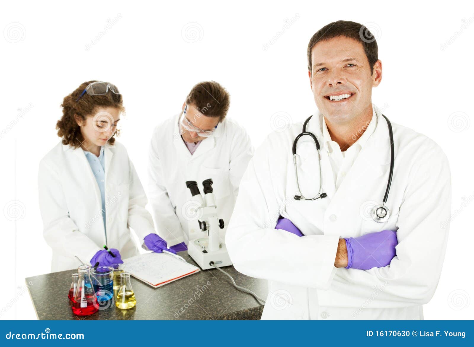 Smiling Doctor in Lab stock photo. Image of caucasian - 16170630