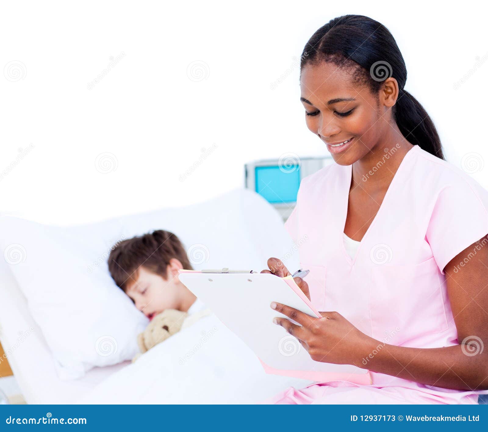 Smiling Doctor Making Notes Stock Image - Image of smile, nurse: 12937173