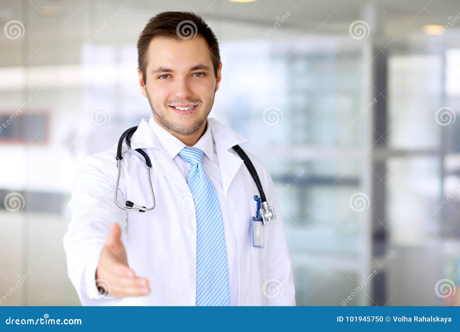 Smiling Doctor is Offering Helping Hand Stock Photo - Image of ...