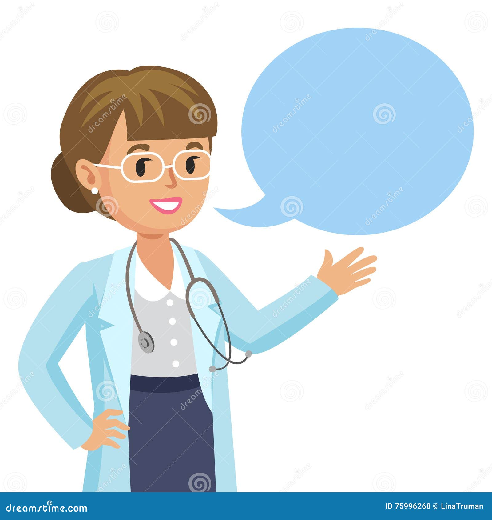 Smiling Doctor with Speech Bubble. Happy Physician Stock Vector ...