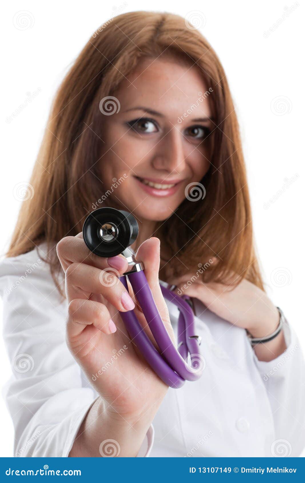 Smiling Doctor with Stethoscope Stock Image - Image of medicine, female ...