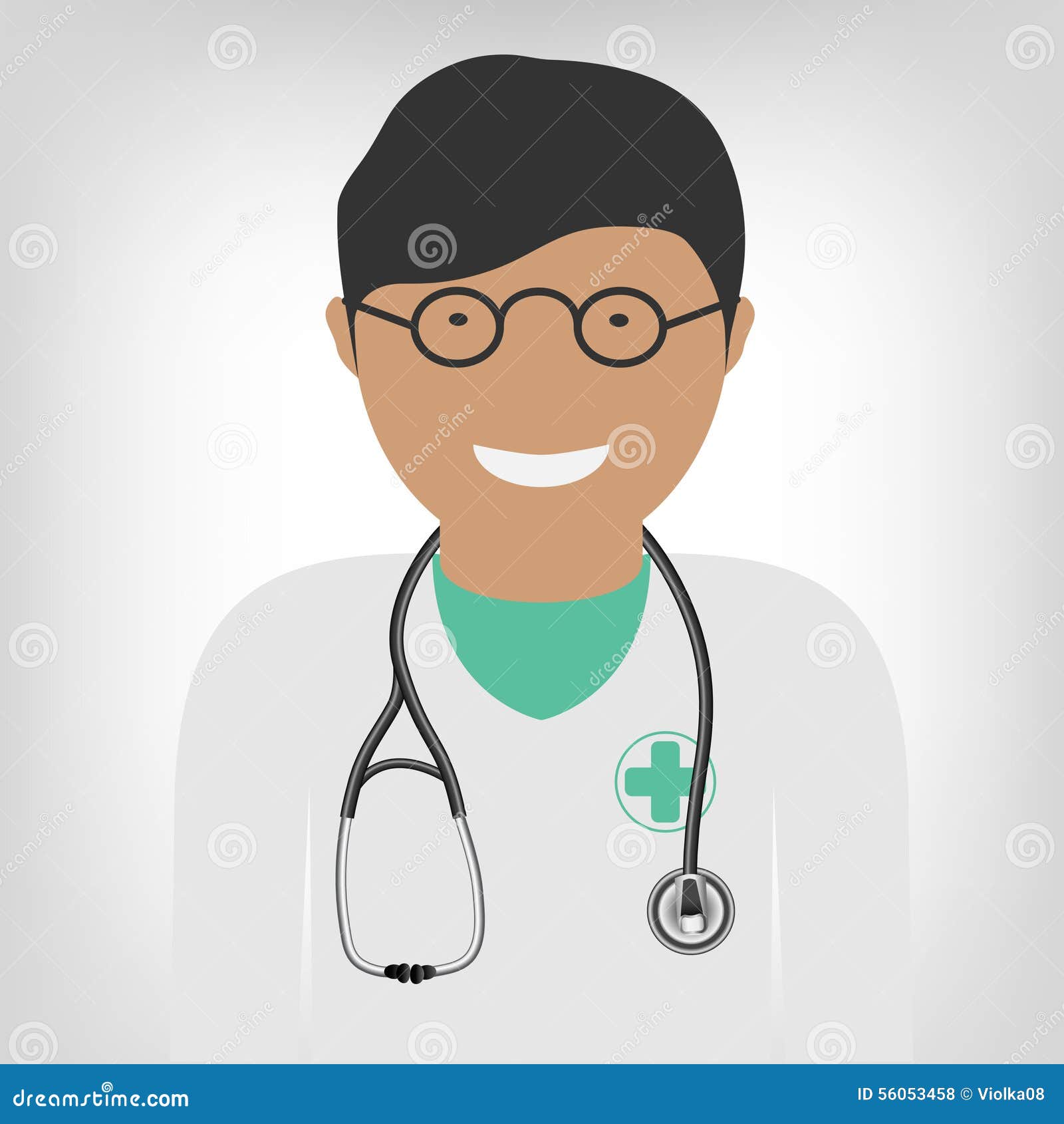 Smiling Doctor with Stethoscope Stock Illustration - Illustration of ...