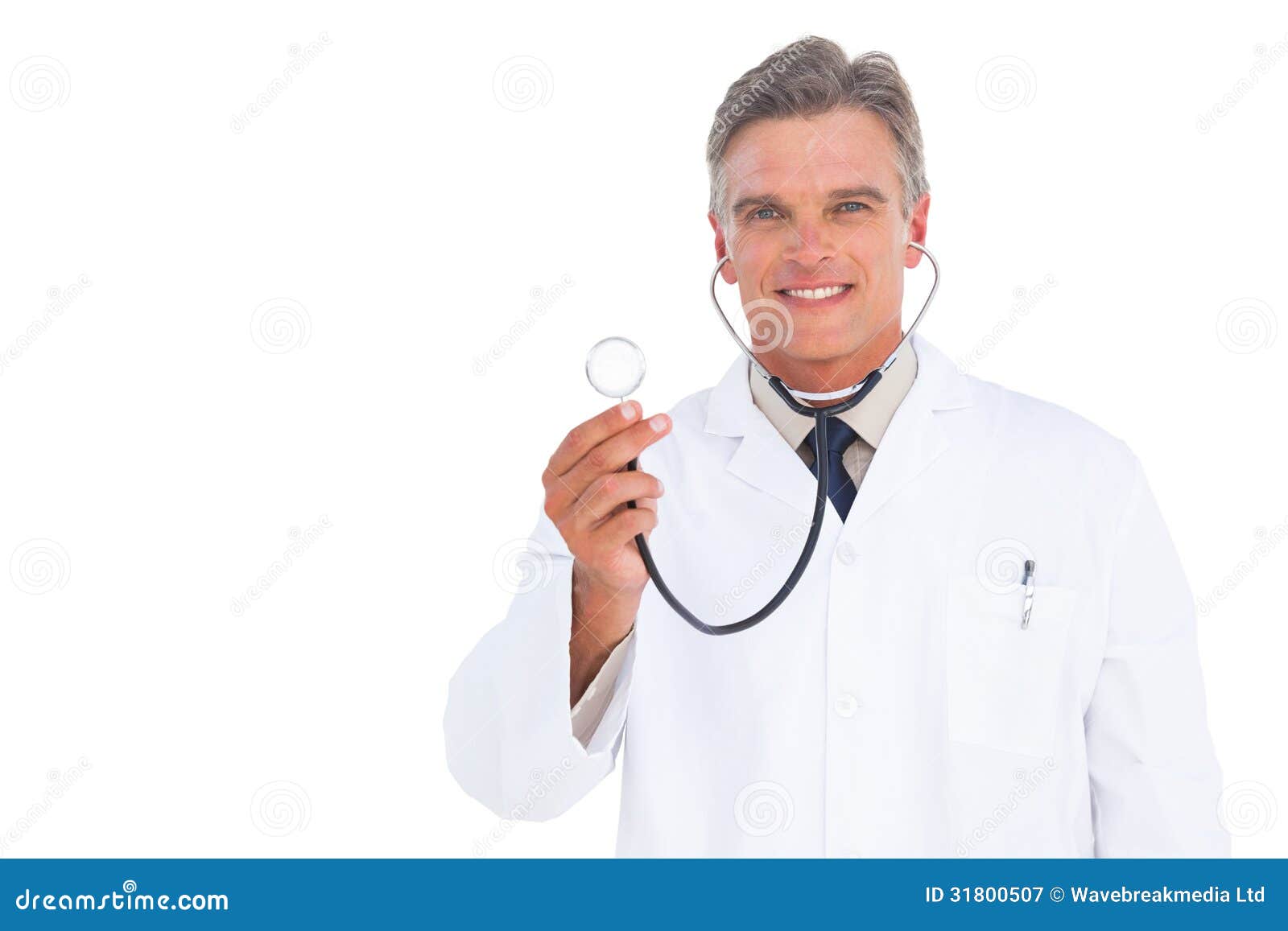 Smiling Doctor with Stethoscope Stock Image - Image of smiling, showing ...