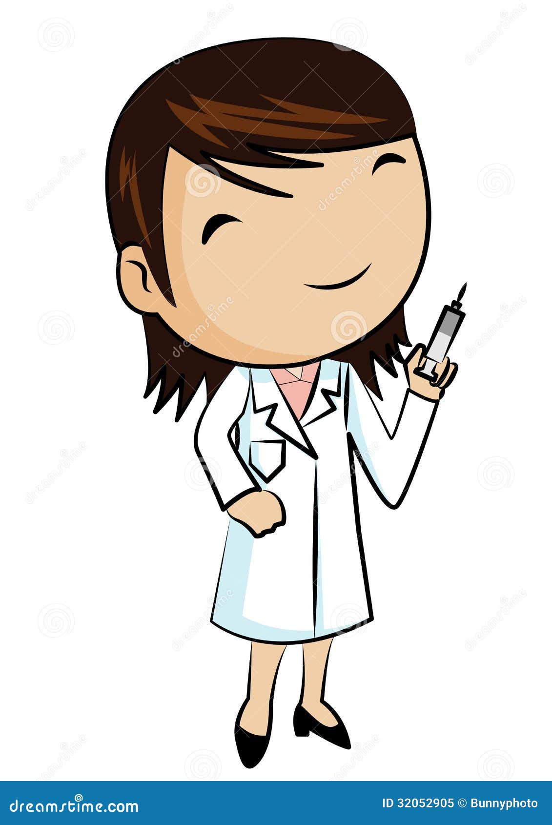 Smiling Doctor with Syringe Stock Vector - Illustration of cute ...
