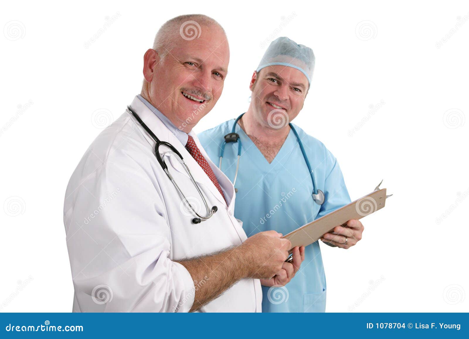 Smiling Doctors with Chart stock photo. Image of person - 1078704
