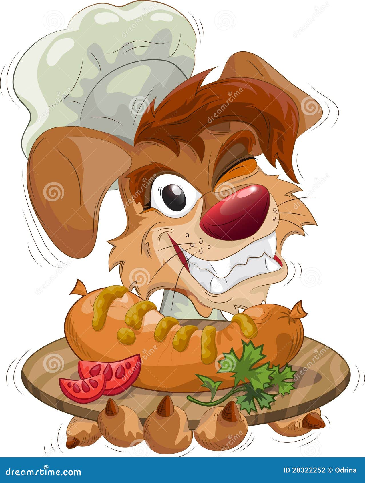 Smiling Dog the Chef with Plate Stock Vector - Illustration of vector ...